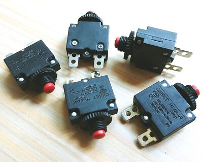 US 5pc 5A 10A 15A 20A 25A 30A amp RESET BUTTON overload FUSE thermal HT ...