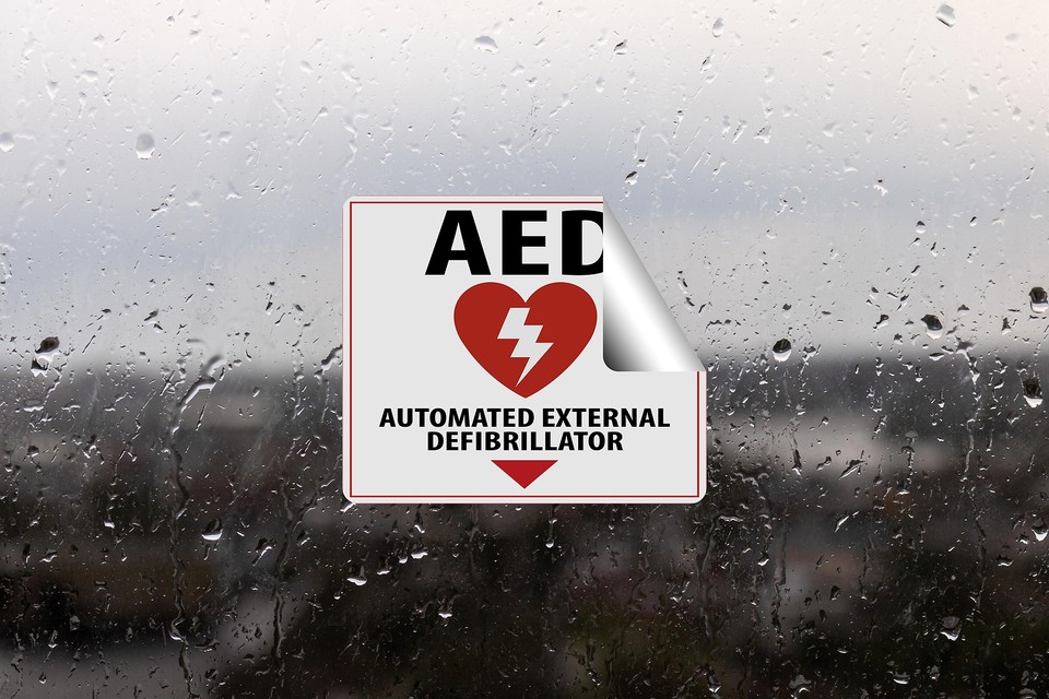 AED Automated External Defibrillator | Laminated Vinyl Decal Sticker ...