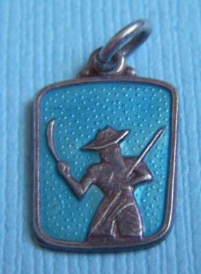 Vintage Meka enamel farm worker sterling charm | eBay