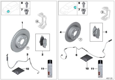 BMW Genuine Brake Discs Set 2 Pieces 307mm x 24mm Ventilated ...