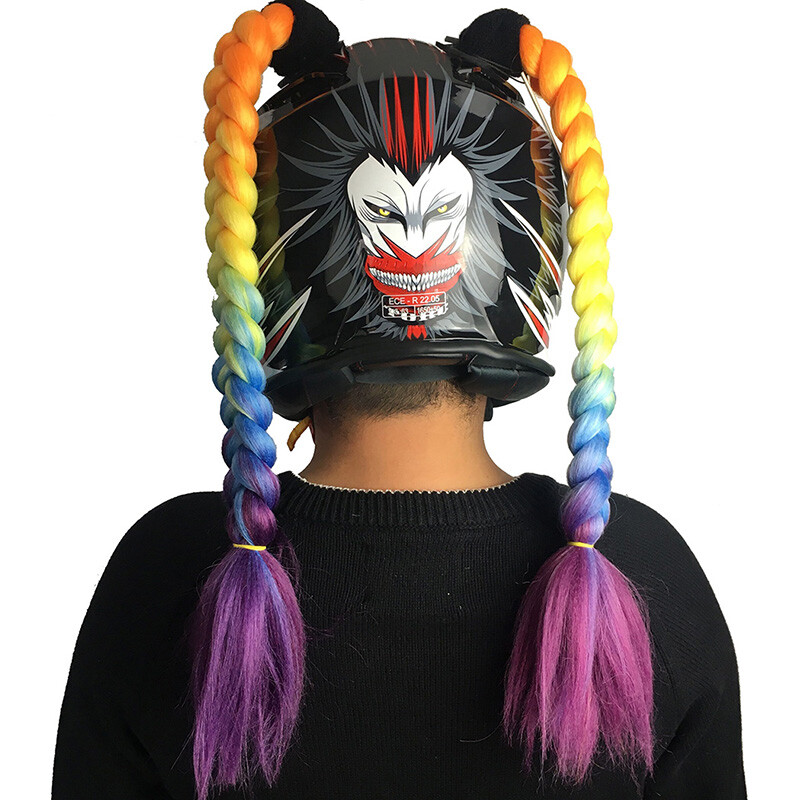 Gradient Ramp Helmet Braids / Ponytail Motorcycle Bike PC Helmet Hair 1 ...