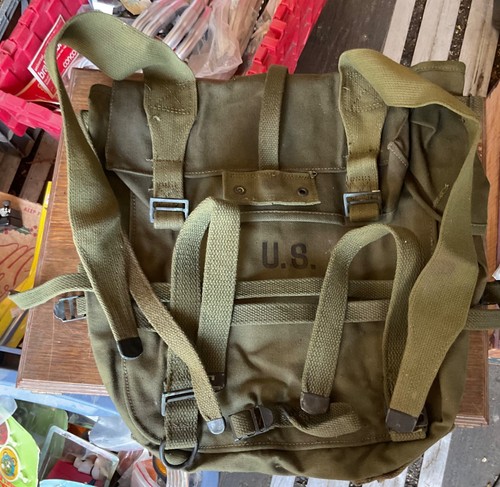 Vintage UNISSUED Korean War US Military Combat Top Field back Pack ...