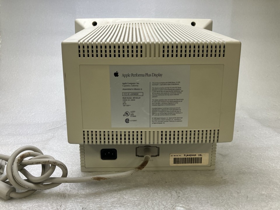 Vintage Apple M9102LL/D 1993 Performa Plus CRT Display Monitor USED ...