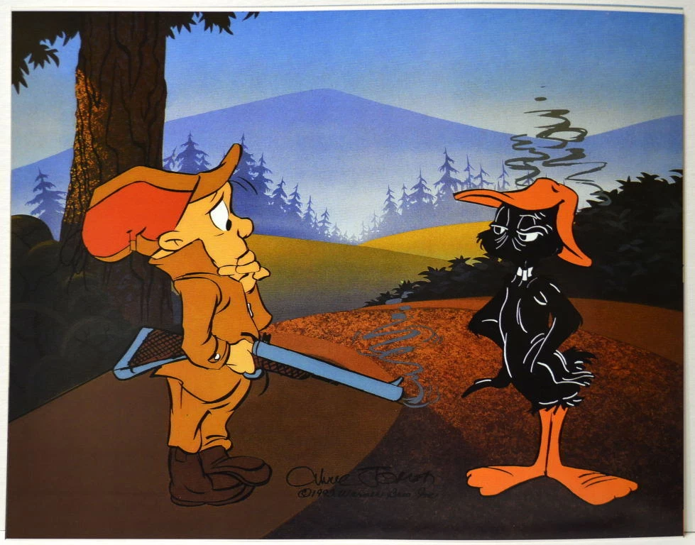 Elmer Fudd Shooting Daffy Duck