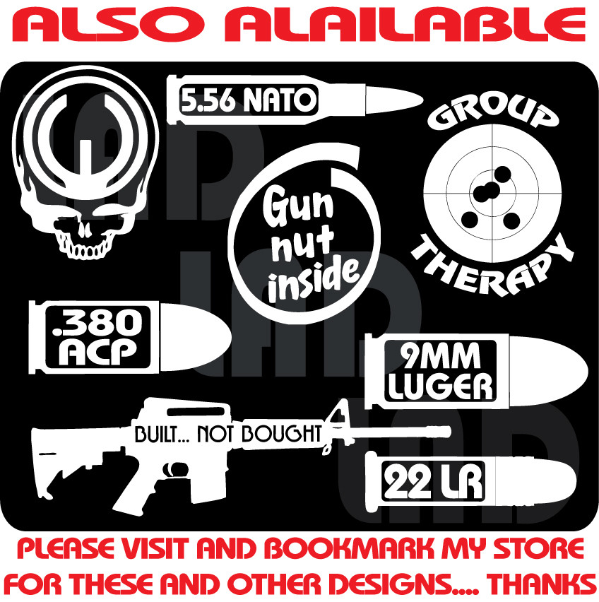9MM BULLET DECALS LUGER VINYL AMMO CAN LABELS RUGER S&W COLT ...