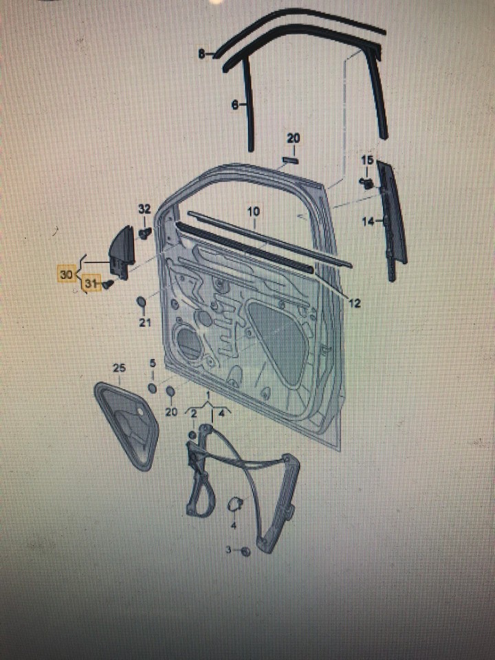 GENUINE 17-22 VW T-ROC TROC DRIVER FRONT DOOR INTERIOR MIRROR TRIM ...