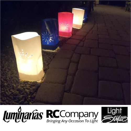 PATRIOTIC JULY 4 ELECTRIC luminary pathway light SET - MOON STARS ...