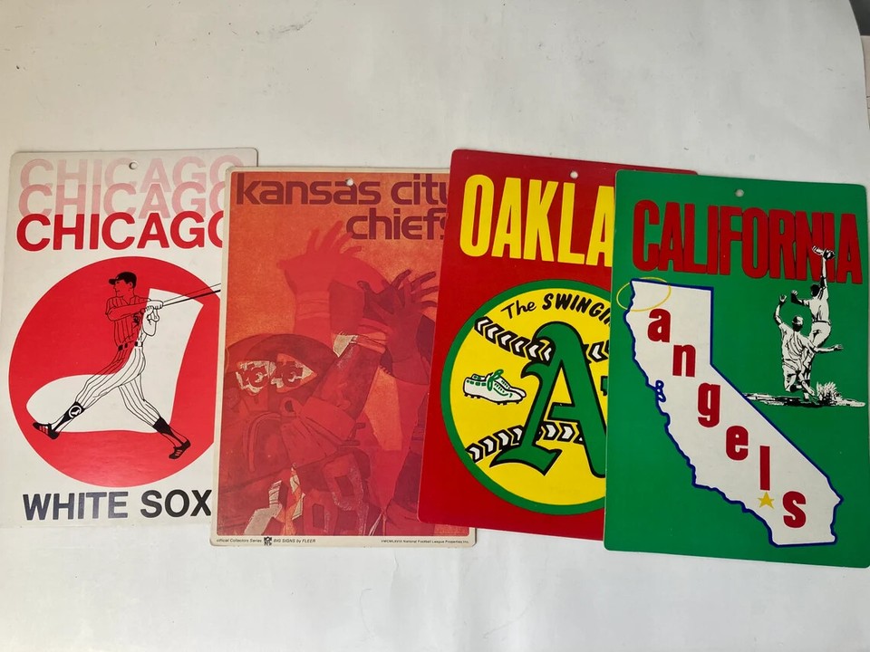 Choice 1 Sports Teams Signs Baseball Football 8x11 Cardboard Fleer ...