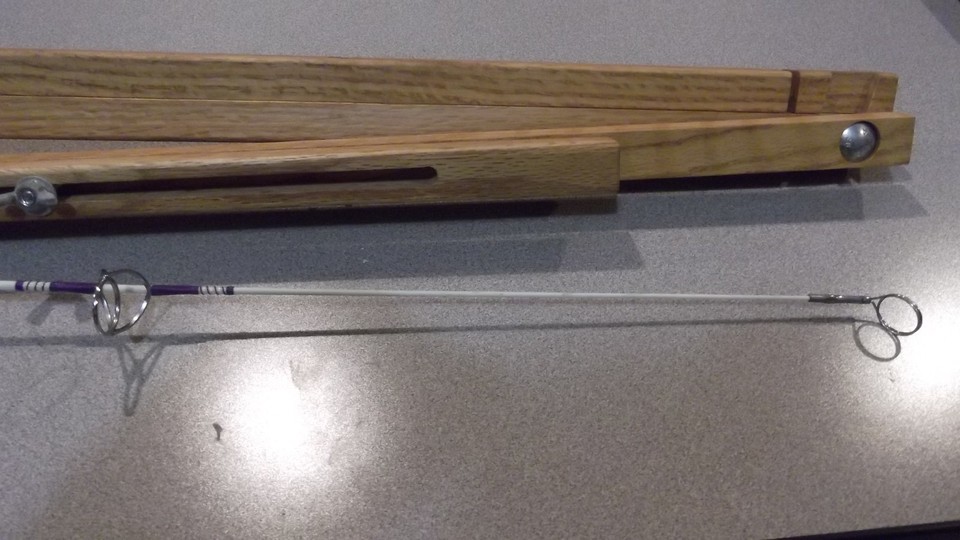 RARE "SWISH-ROD" by Handishop Tomah WI Ice Fishing Rod 35" Hoop Reel W ...