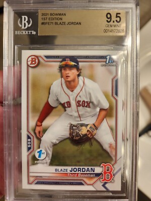 2021 BOWMAN 1st EDITION BLAZE JORDAN BGS 9.5 RC - BOSTON RED SOX | eBay