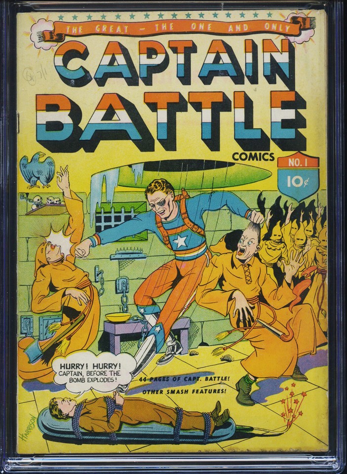 CAPTAIN BATTLE COMICS #1 - CGC-6.0, OW-W - Lev Gleason - Golden Age | eBay