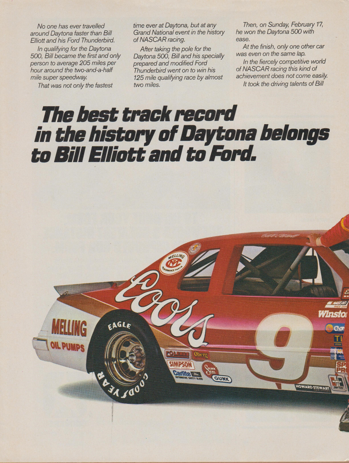 1985 Ford Thunderbird - NASCAR Bill Elliott Daytona 500 Winner - 2 Page ...