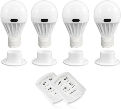 4 Pack Bulb Portable Wireless COB LED Light Bulb, Battery Operated LED ...