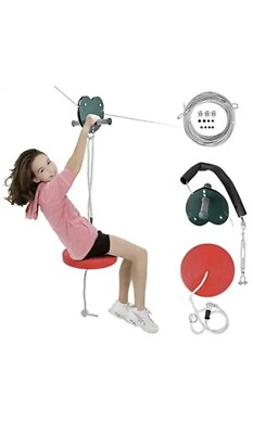 100 feet Zip Line Kit Kids Adult Zip Line Trolley Slackers Zip Lines ...
