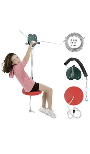 100 feet Zip Line Kit Kids Adult Zip Line Trolley Slackers Zip Lines ...