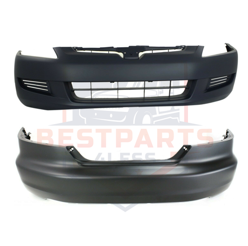 Front & Rear Primed Bumper Covers for 2003-2005 Honda Accord Coupe ...