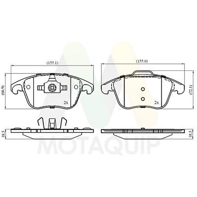 Brake Pads Set For DS DS3 Crossback 1.2 PureTech 155 Front Motaquip ...