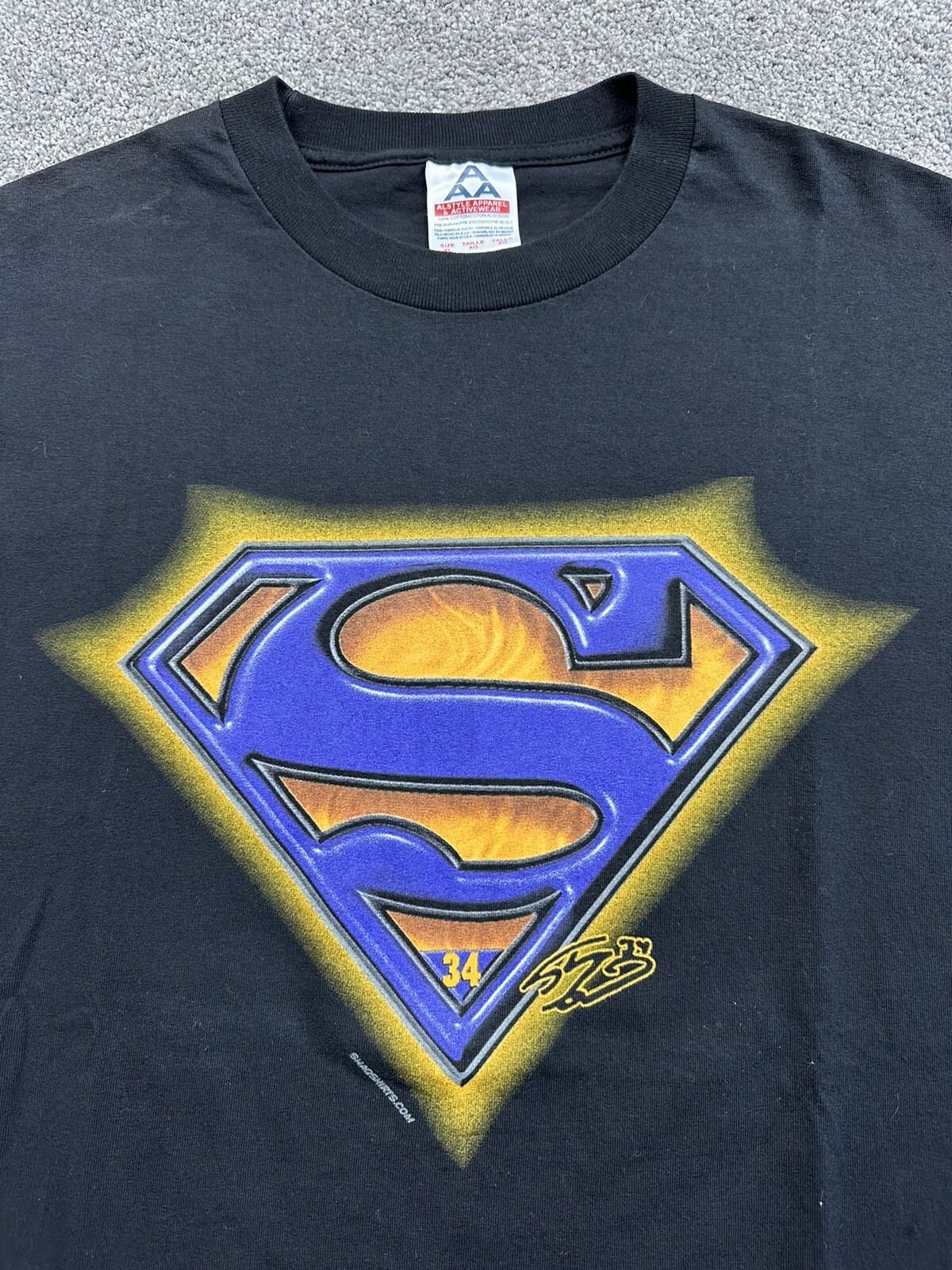 Vintage Shaquille O’Neal Superman Logo Lakers NBA T S… - Gem