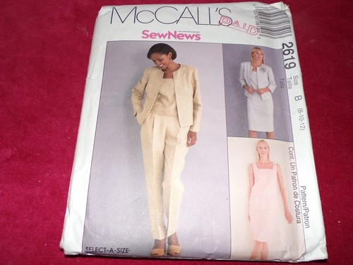 🌼 McCALL'S #2619-LADIES NO CLOSURE JACKET-DRESS-TOP-PANTS-SKIRT PATTERN ...