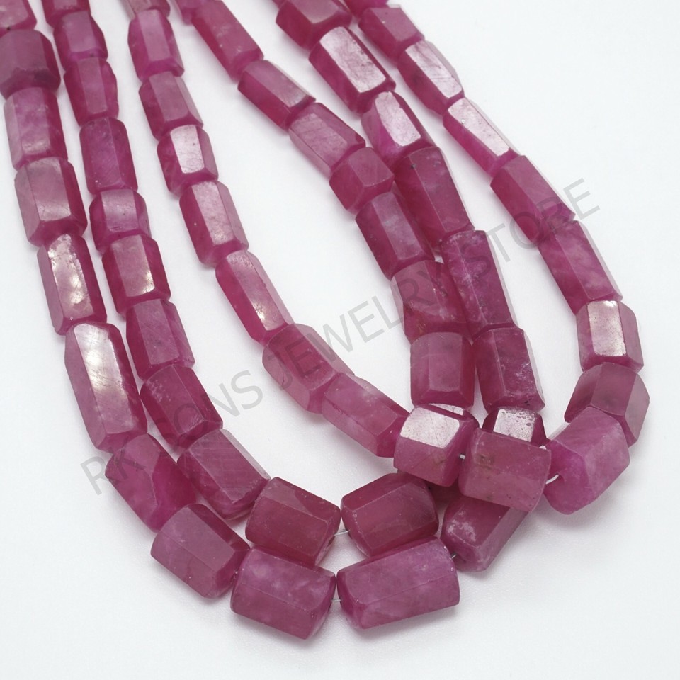 Natural Ruby beads, extremely rare ruby faceted nugget shape gemstone ...