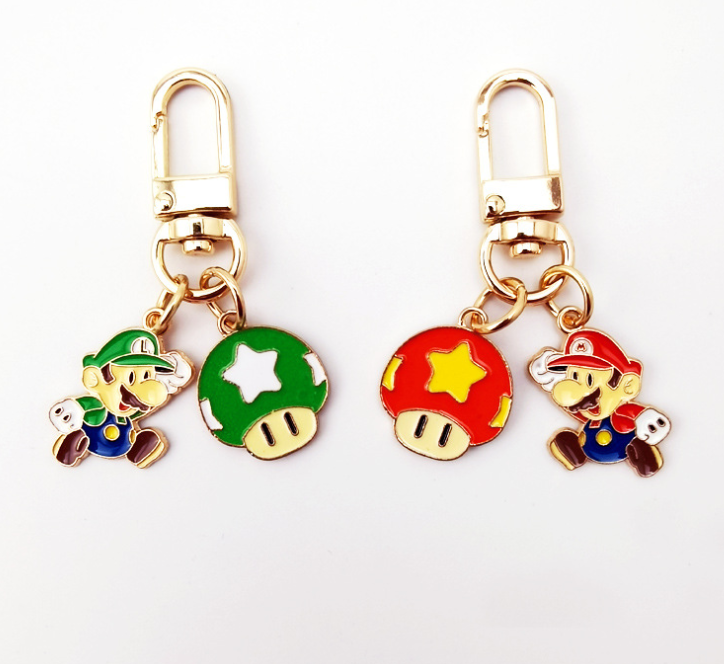 lot 20pcs anime cartoon Super Mario Keychain Key Chain Girl boy Keyring ...