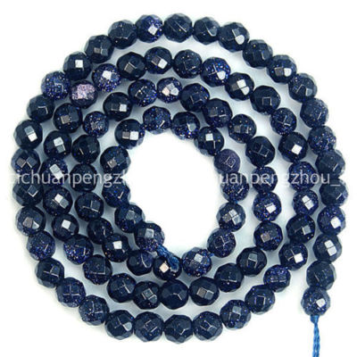 Natural 4mm Faceted Blue Sandstone Round Loose Beads 15 inches | eBay