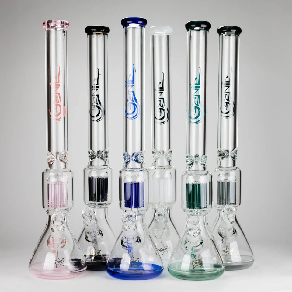 Genie 24" Glass Water Pipes 12-Arm Ice Catcher Bong Hookah Gray Bottom ...