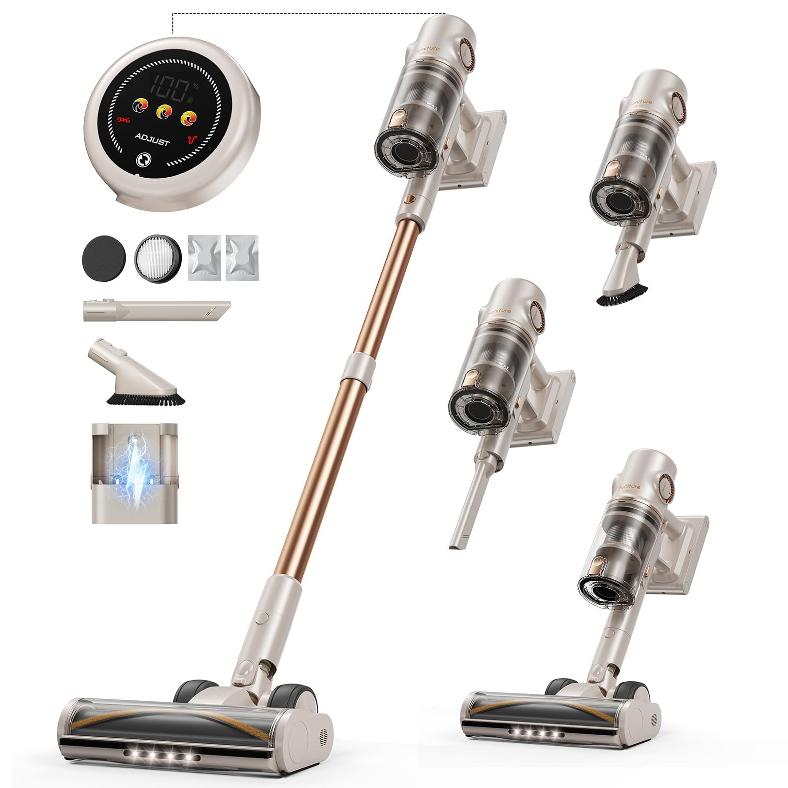Cordless Vacuum Cleaner,80Mins/50kpa Vacuum Cleaners for Home,Stick ...
