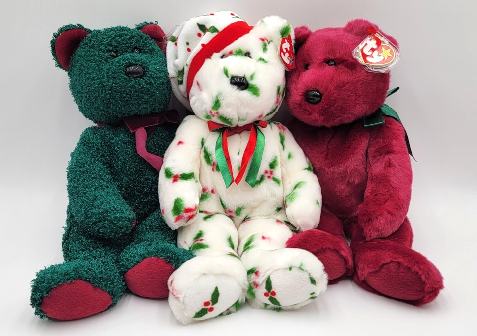 Ty 14" Christmas Buddies Holiday Bears With Tags Set of 3 | eBay