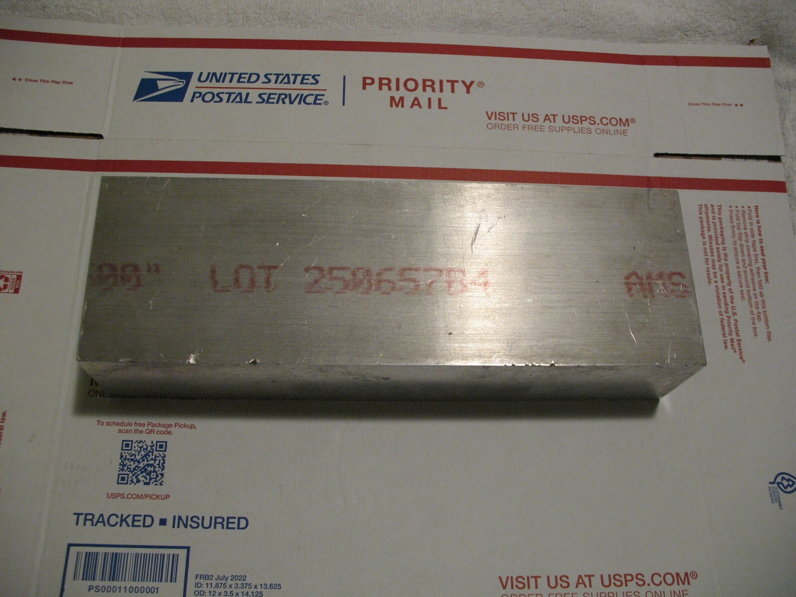 6061 Aluminum Bar Stock, 3 15/16" X 2 1/2" X 12". 6061 T651 Solid Mill ...