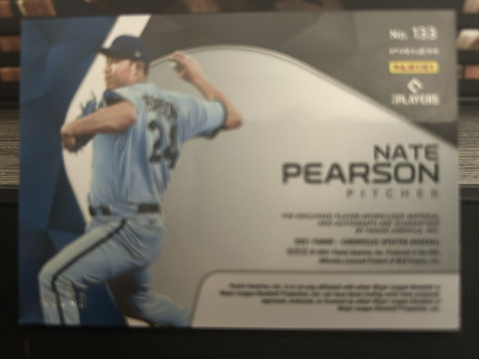 NATE PEARSON 2021 PANINI SPECTRA NEON PINK AUTO RC JERSEY PATCH /49 ...