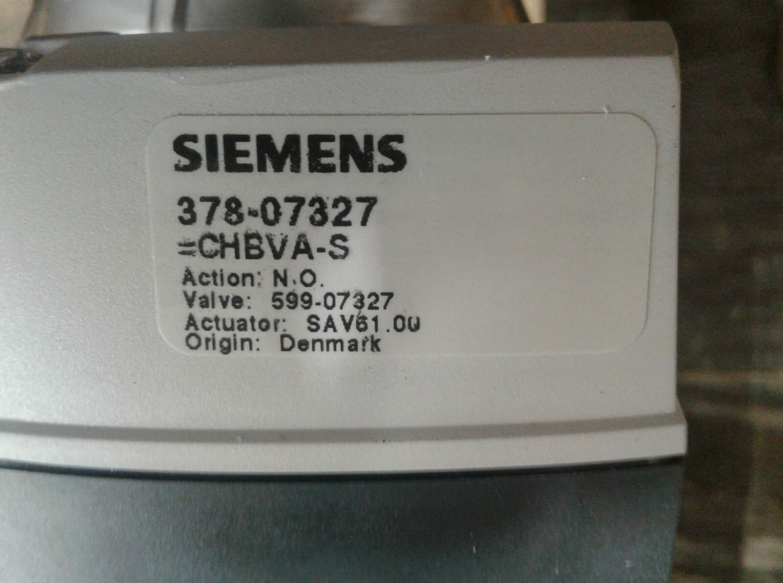 SIEMENS - 2-Way 4" Actuator Valve 599-07327 / 011731 / 378-07327 ...