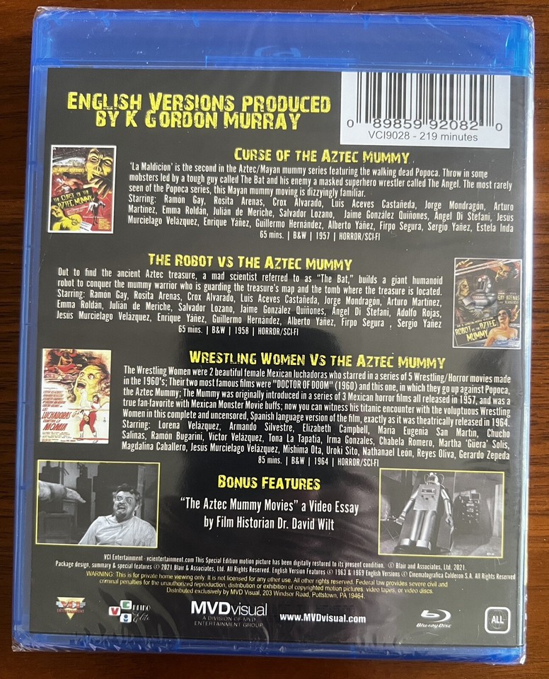 The Aztec Mummy Collection Blu-ray 1957 Sealed 3 Films Zombie Popoca ...