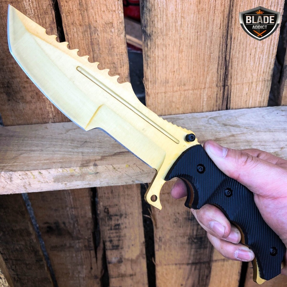 11" Counter Strike CSGO FIXED BLADE HUNTSMAN KNIFE Hunting Bowie ...