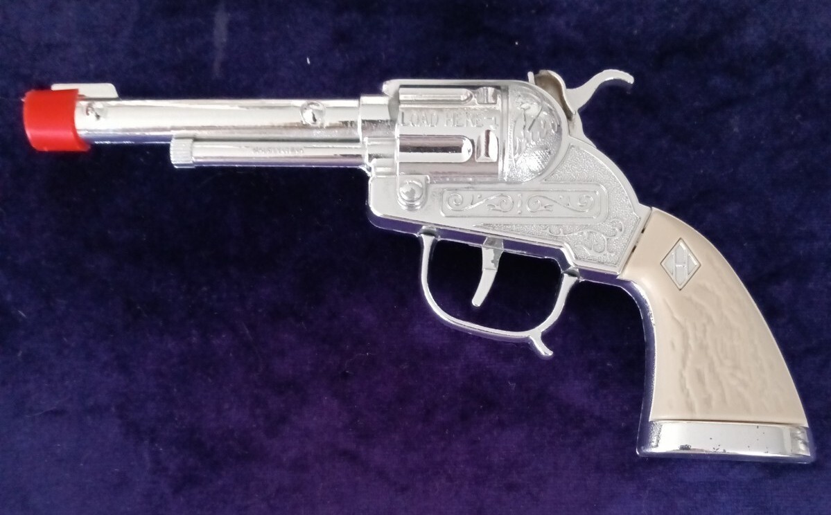 Leslie Henry Halco Diamond H Laramie Cap Gun Western White Handle ...