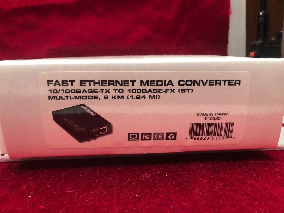 NEW INTELLINET 506519 FAST ETHERNET MEDIA CONVERTER 10/100BASE-TX TO ...