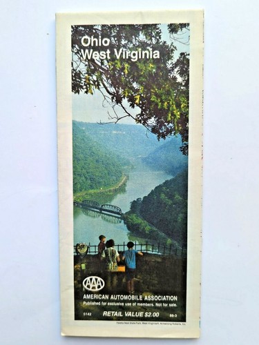 OHIO & WEST VIRGINIA 1988 Vintage AAA State Map | eBay