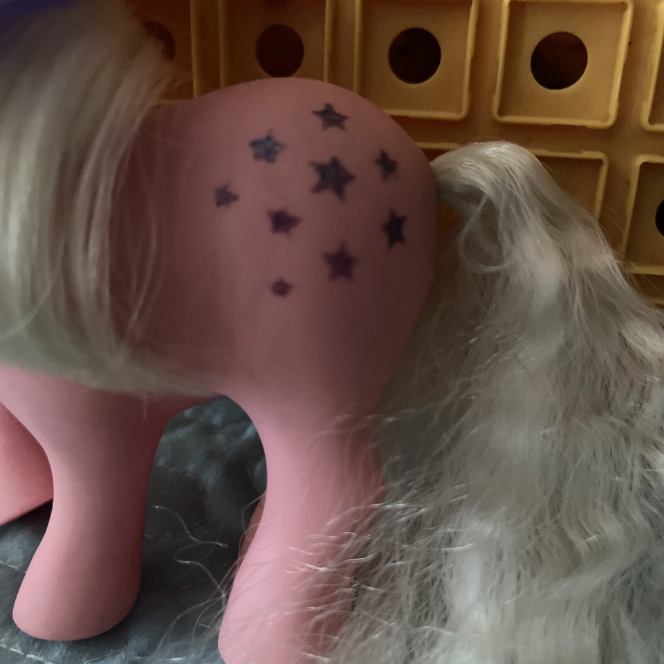 Vintage My Little Pony Unicorn Pink, Purple Stars While And Purple Hair ...