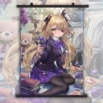 Genshin Impact Fischl Banner Canvas Wall Poster Scroll Room Decor | eBay