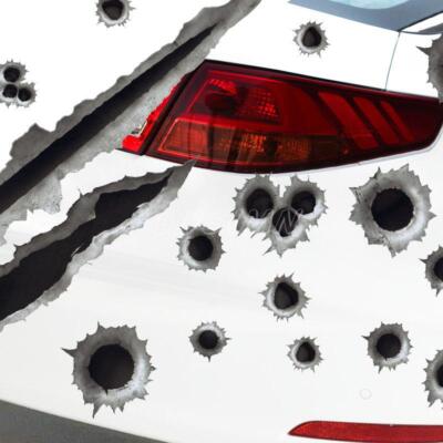 Car Bullet Holes Stickers Funny Prank Decals Fake Bullets Scratch Hole ...