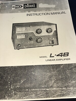 Drake L-4B Linear Amplifier Instruction Manual Amateur Radio Used Good ...