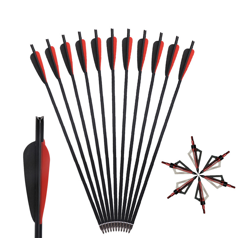 20'' Crossbow Bolts Carbon Arrows Broadheads Blade Arrowhead Archery Hunting | eBay