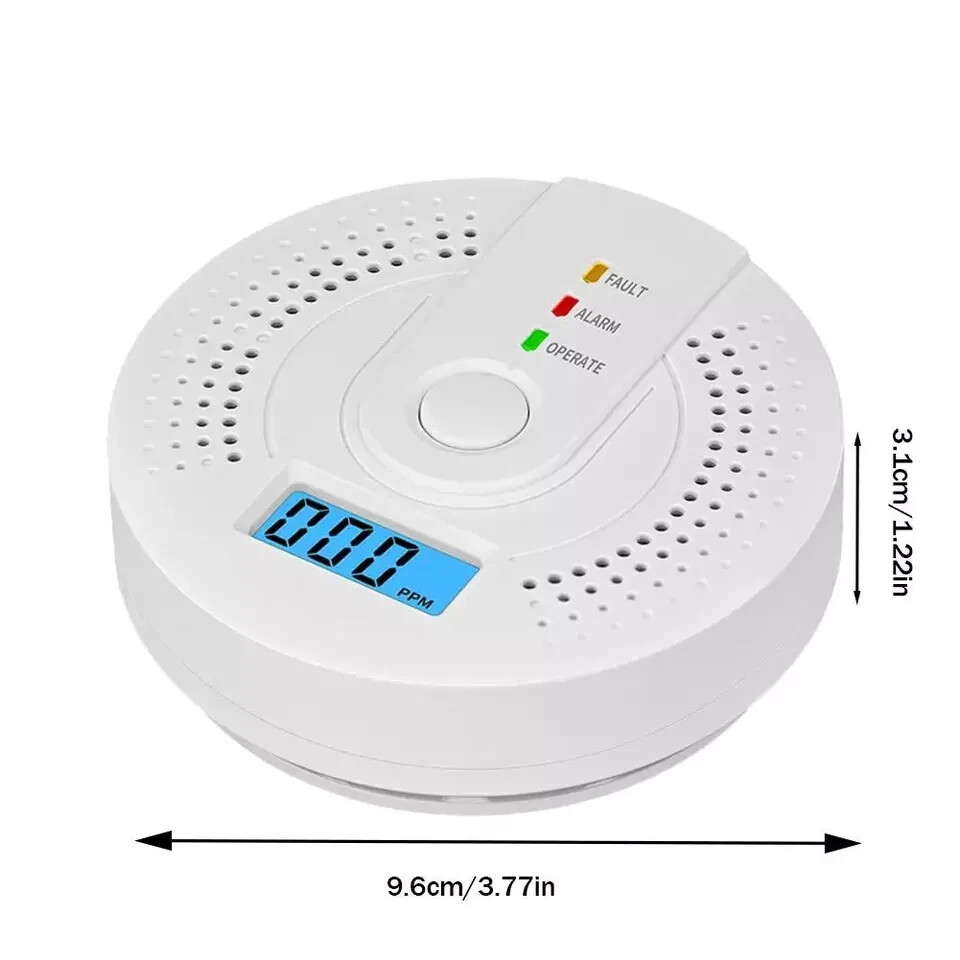 Carbon Monoxide Detector Warning Alarm Sensor LED Digital Battery ...