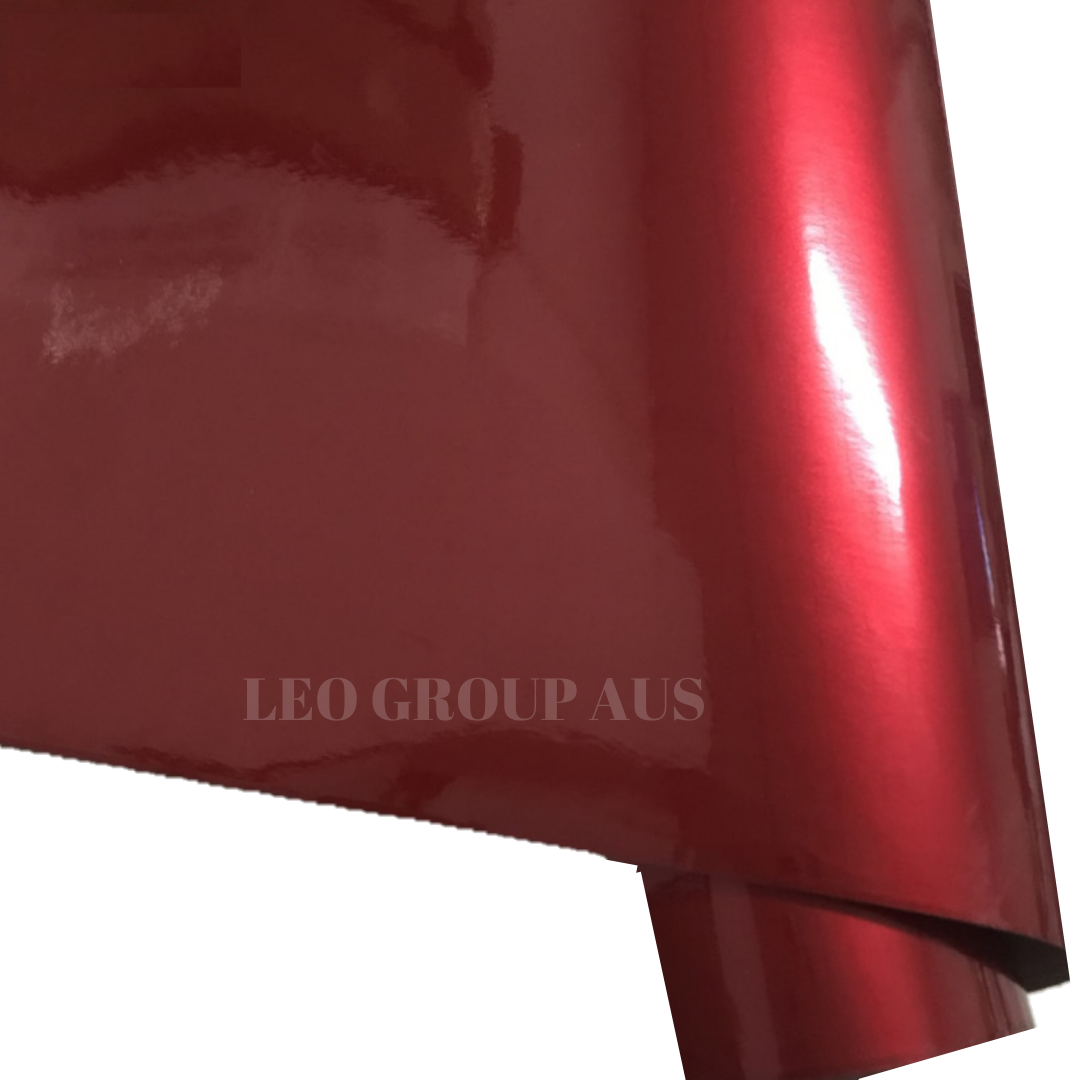 GLOSS RED KITCHEN CUPBOARD DOORS METALLIC VINYL WRAP FILM AIR RELEASE ...