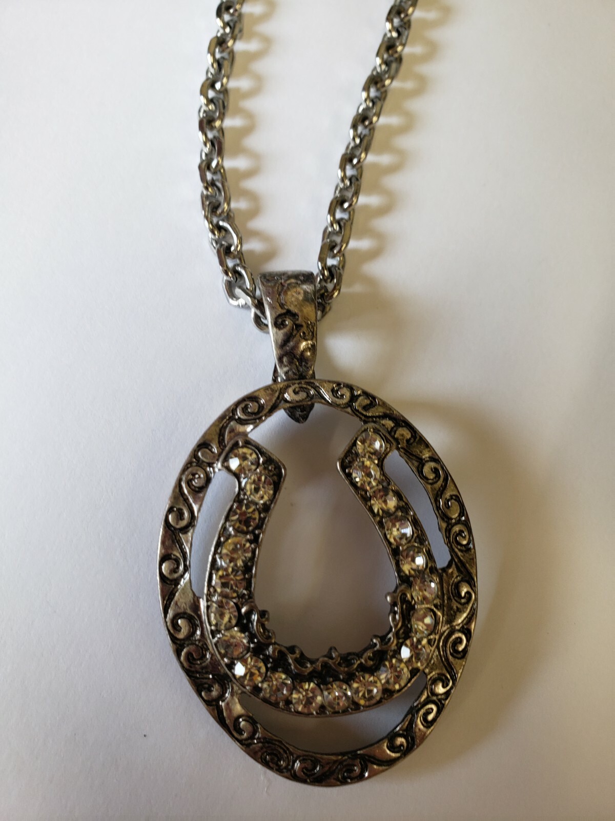 Large Diamond Horse Shoe Indianapolis Colts Silver medallion Necklace ...