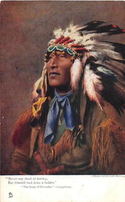 INDIAN CHIEF HIAWATHA LONGFELLOW TUCK POSTCARD (c. 1910) | eBay