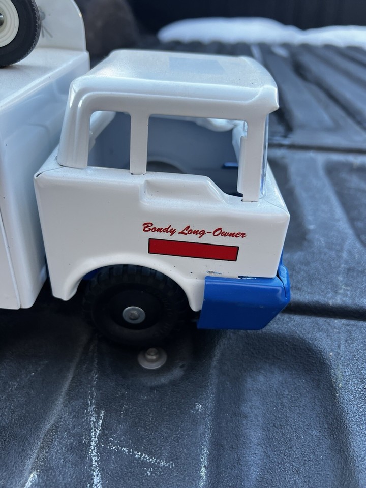 cool vintage Custom Structo flatbed car carrier w die cast race car ...