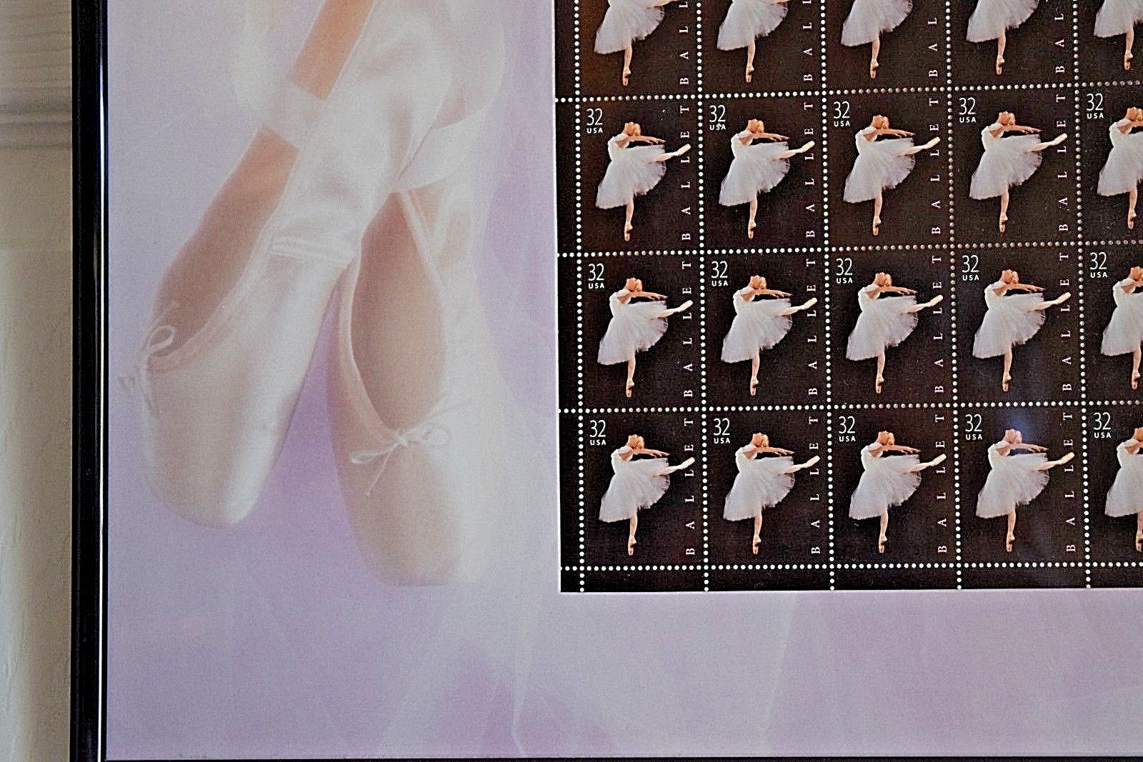Vintage 1998 American Ballet Stamp Full Sheet Mounted Framed Picture ...