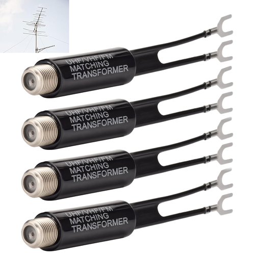 4 PCS UHF/VHF/FM Antenna Balun Transformer-Converting 75 Ohm to 300 Ohm ...
