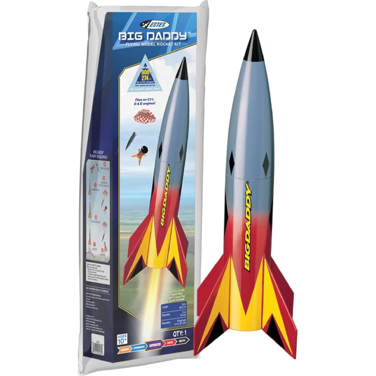 model rocket kit rocket building assembly parachute launch STEM toy ...